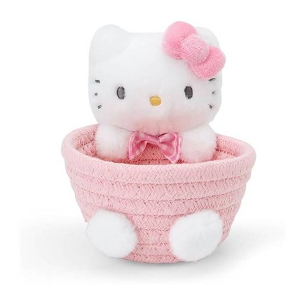 Sanrio Characters: Rope Basket with Mascot Plush - Hello Kitty (Small ...
