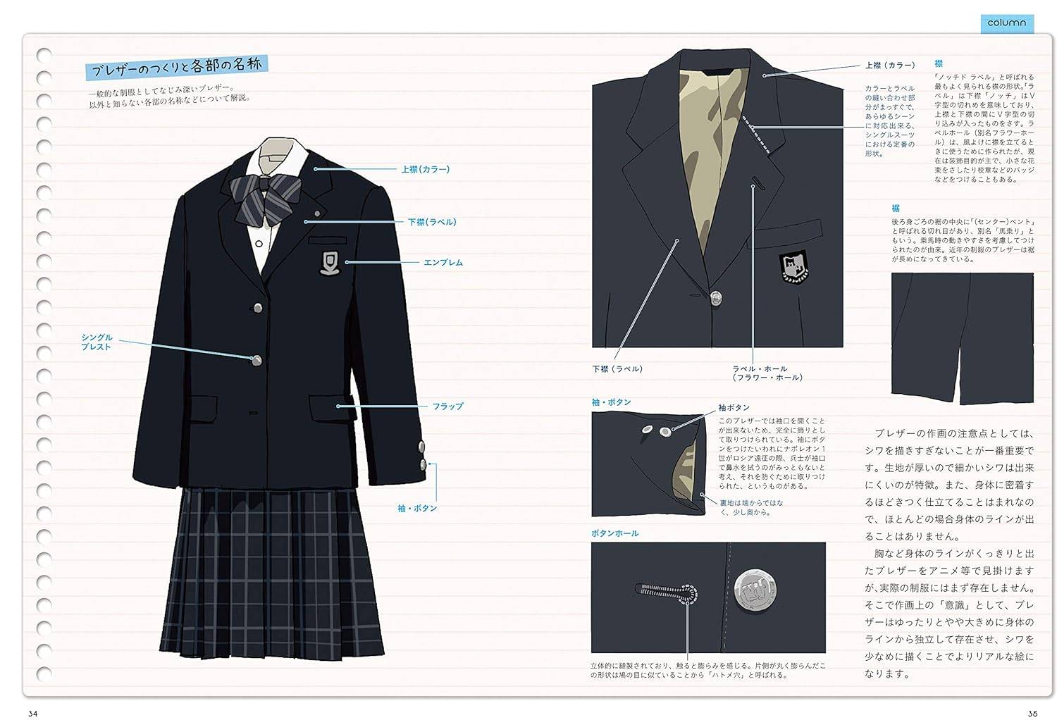 Junior High School Girls Illustration Book - 200 Cute Uniforms and ...