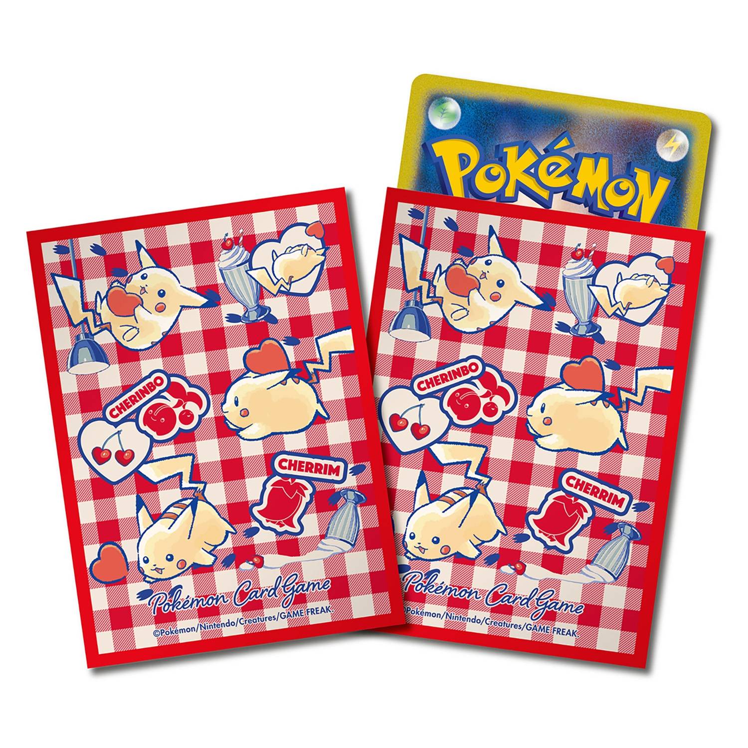 Pokémon Card Game: Deck Shield - Pikachu and Heart - Red (64 Sleeves ...