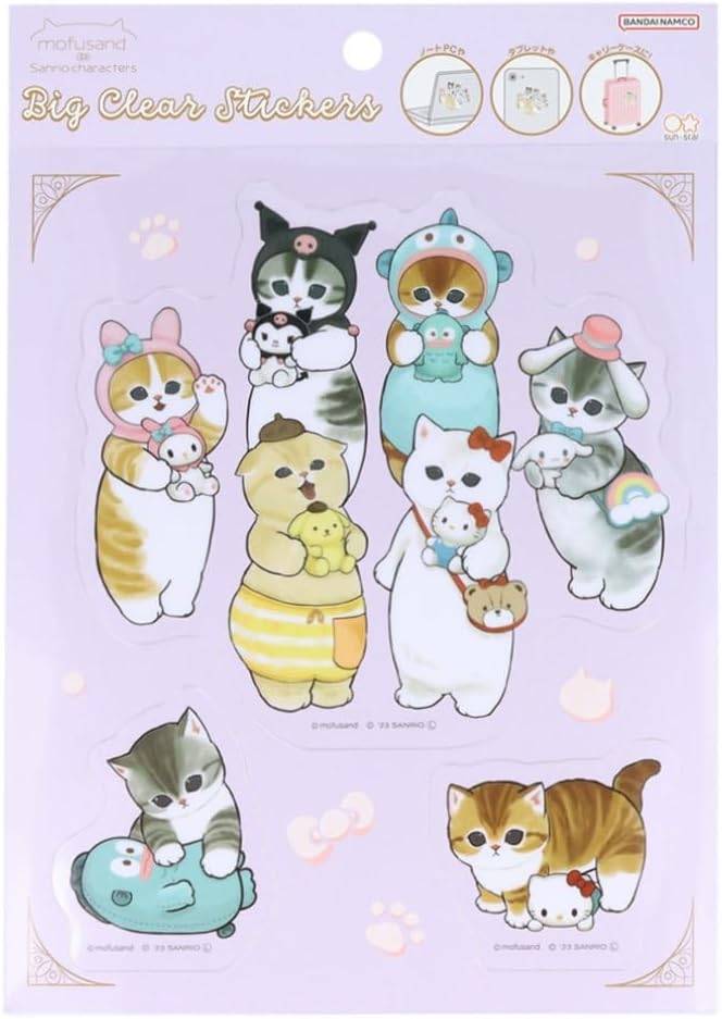 mofusand x Sanrio Characters: BIG Clear Sticker Collection [Sun-Star ...
